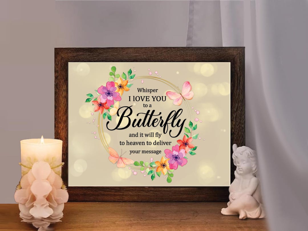 Whisper I Love You to A Butterfly PNG, Memorial Shadowbox Butterfly ...