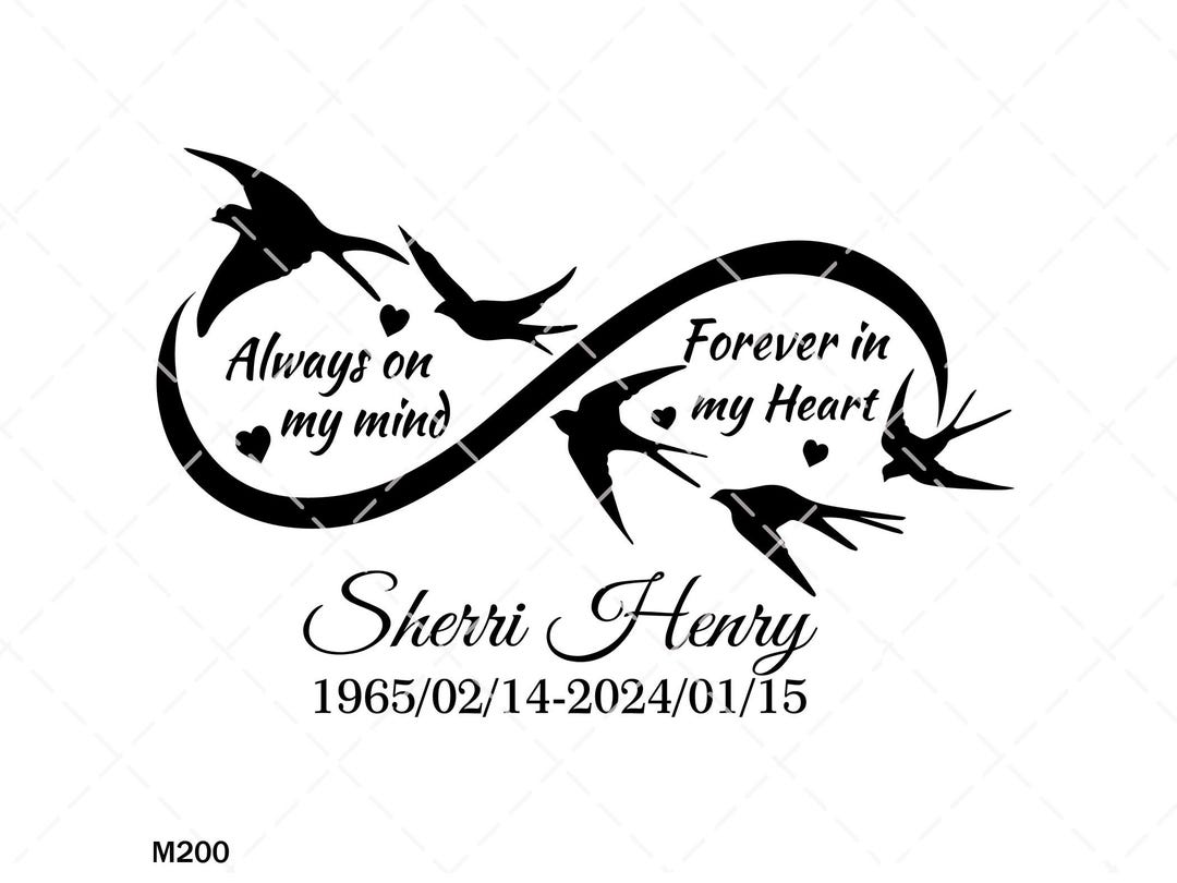 Memorial Infinity SVG, Always on My Mind Forever in My Heart PNG ...