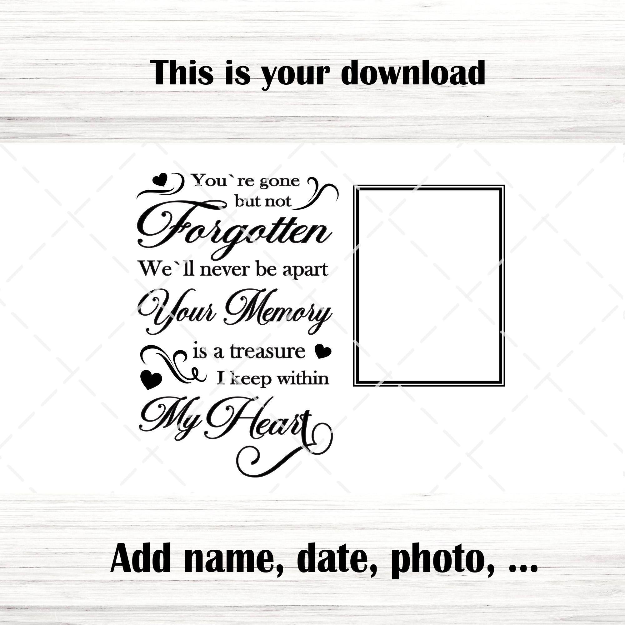 Memorial Picture Frame SVG PNG, in Loving Memory Quotes (digital ...