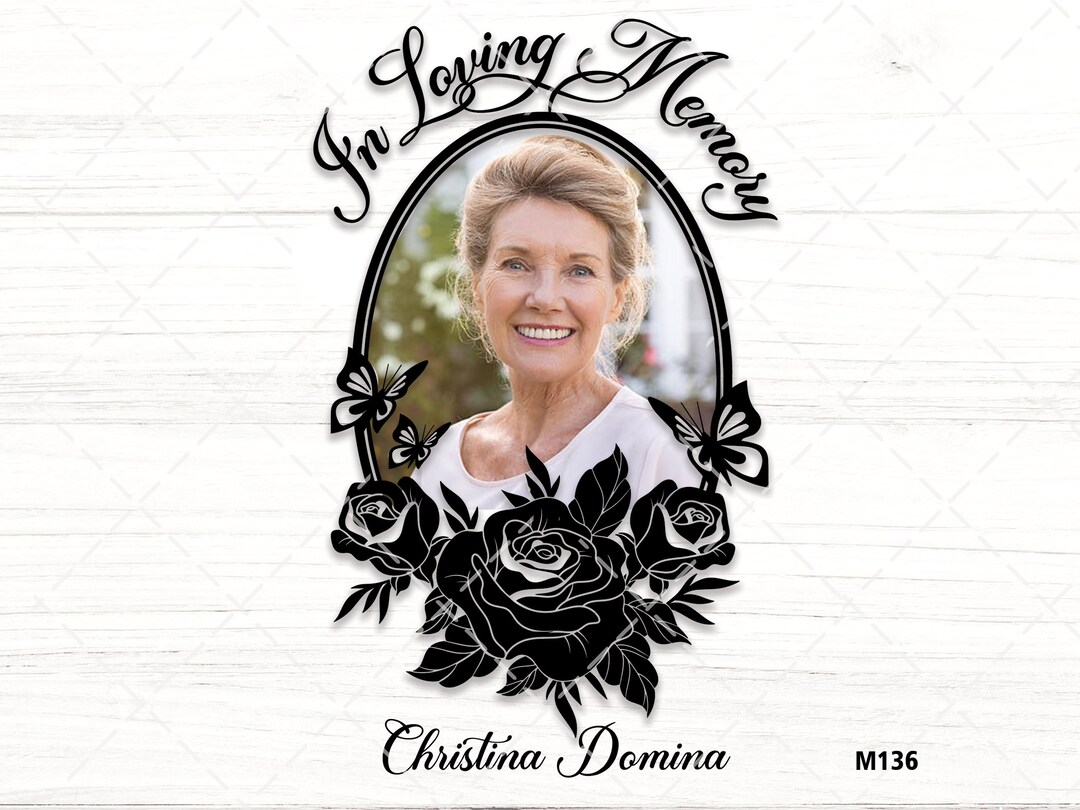 In Loving Memory Rose and Butterflies Picture Frame SVG PNG Day of the ...