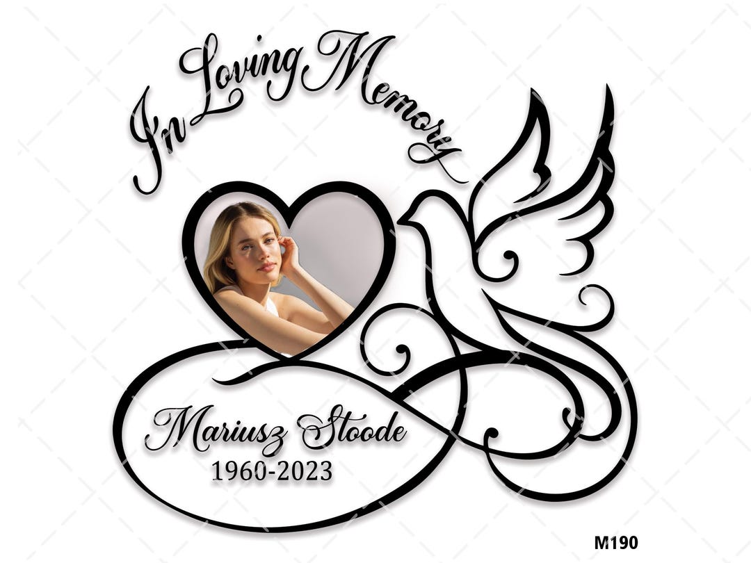 In Loving Memory Dove Forever With Heart SVG PNG, Photo Frame Rest in ...