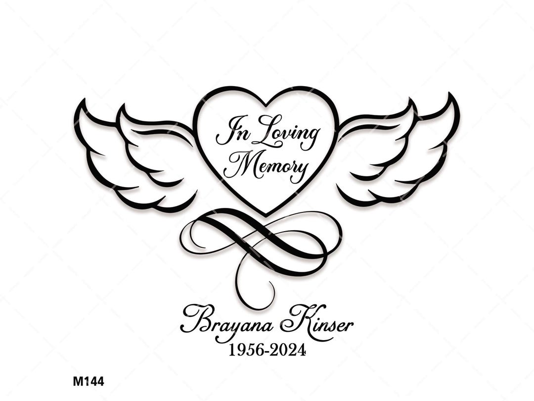 In Loving Memory Svg, Angel Wings Svg, Memorial Png, in Memory of Svg ...
