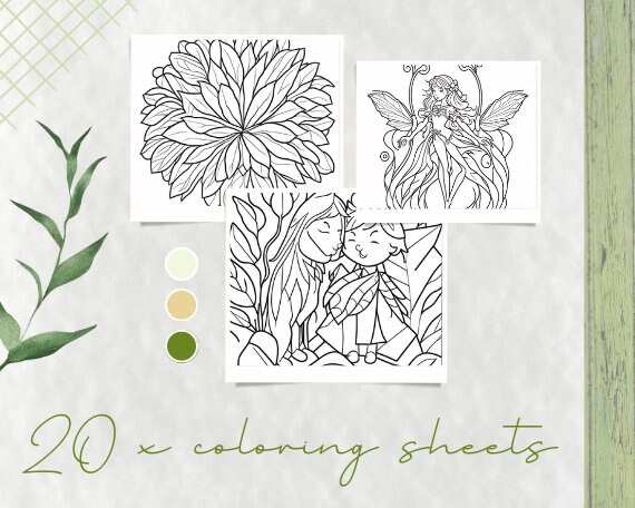 20 X Digital A5 Coloring Sheets digital Download - Etsy