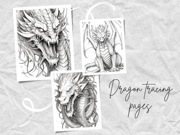 Dragon Tracing Doodles - Kindle Scribe - Etsy