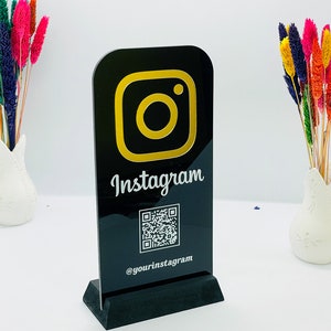 Personalized Wooden Instagram Stand With Custom QR Code for Enhanced ...