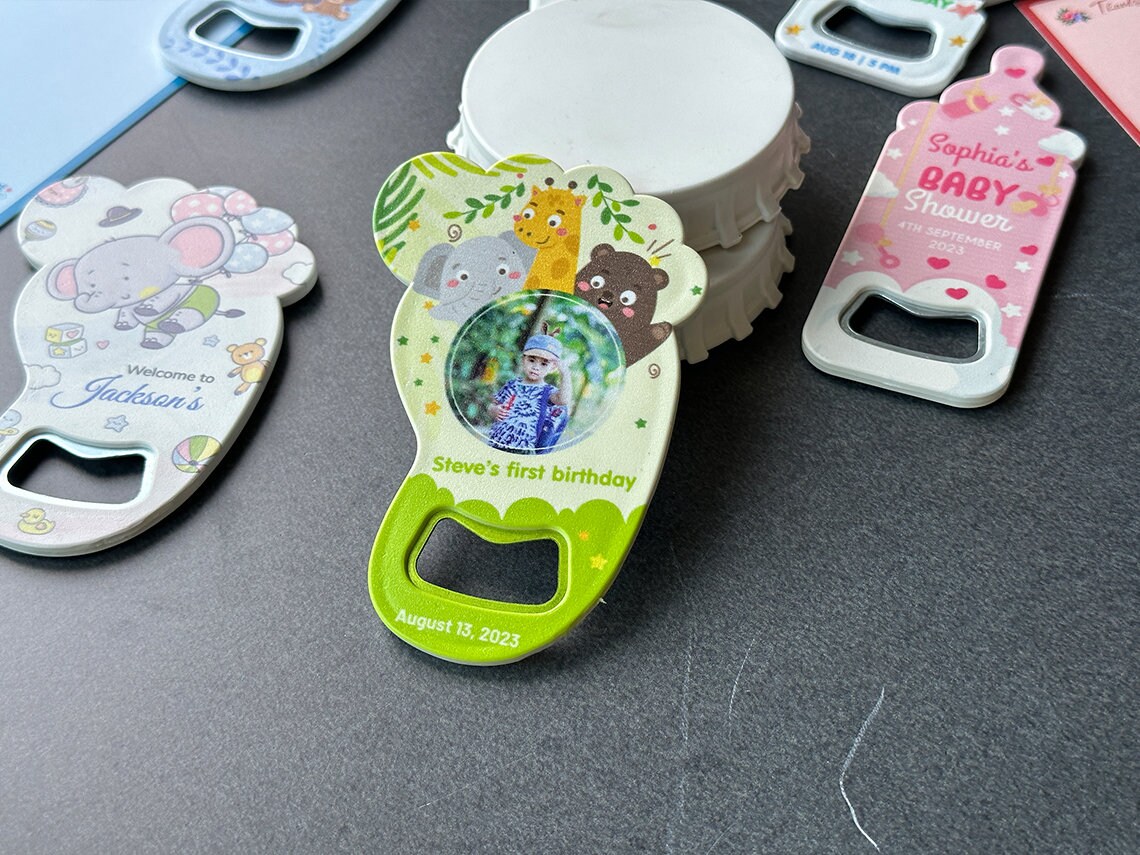 Custom Baby Footprint Magnet Bottle Openers Baby Shower Gift - Etsy