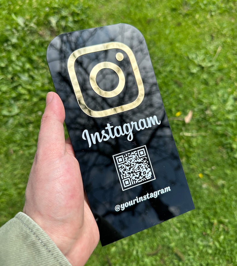 Personalized Wooden Instagram Stand With Custom QR Code for Enhanced ...