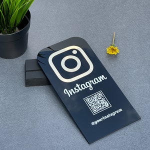 Personalized Wooden Instagram Stand With Custom QR Code for Enhanced ...