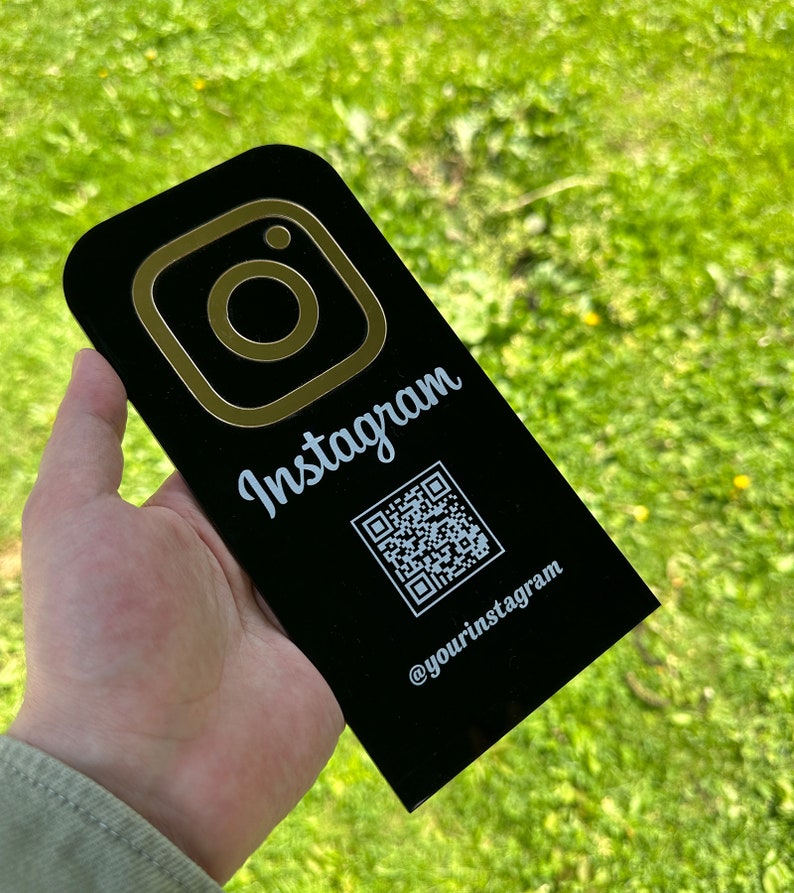Personalized Wooden Instagram Stand With Custom QR Code for - Etsy
