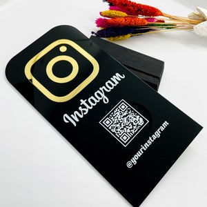 Personalized Wooden Instagram Stand With Custom QR Code for Enhanced ...
