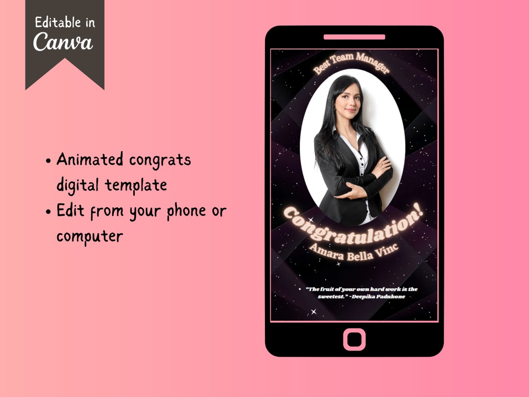 Animated Congratulation Sparkle Template | 1080 X 1920 Px Mobile Video ...