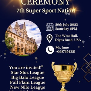 Stars Award Ceremony | Invitation | Poster | Canva Digital Template ...