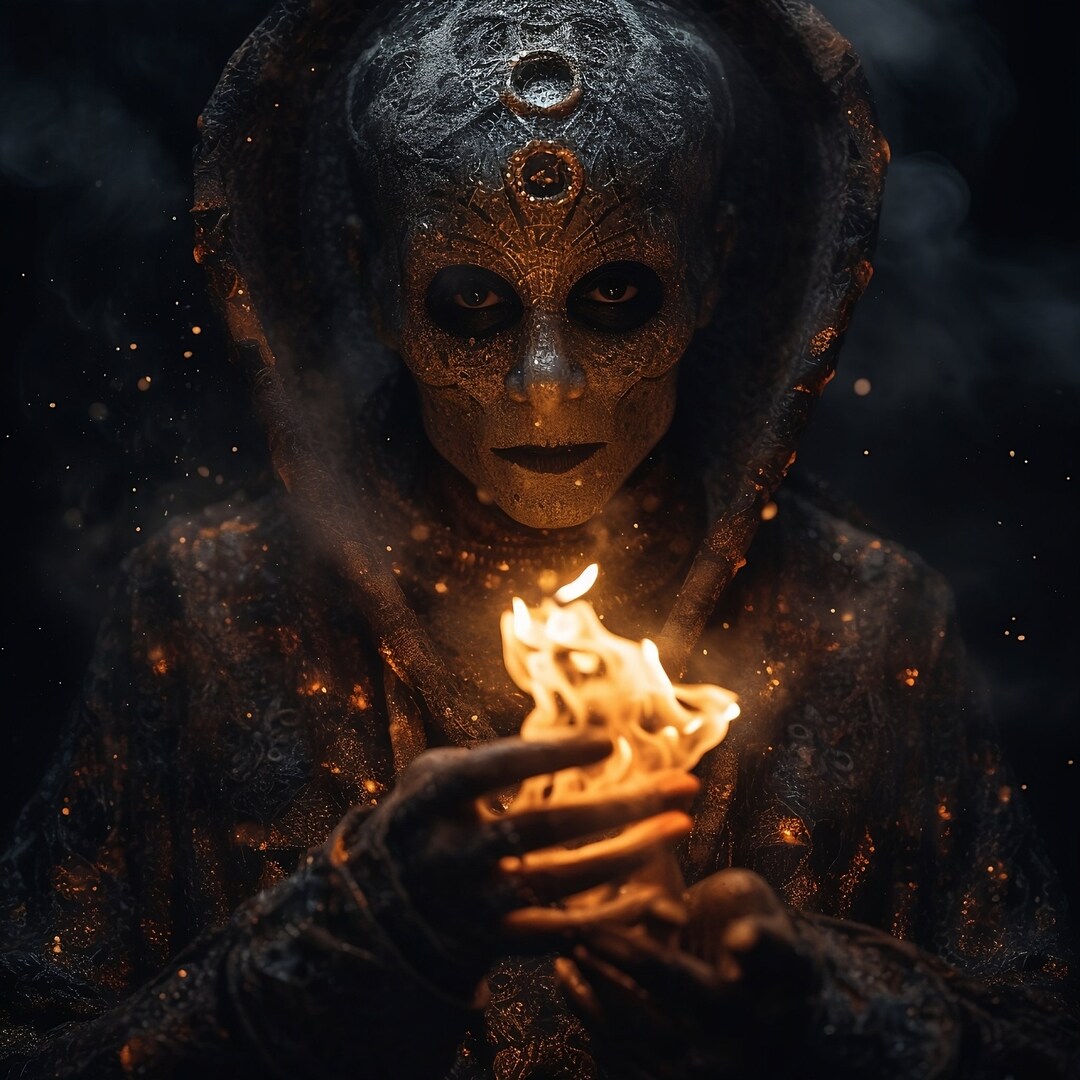 Necromancer Witch Creating Fire - Etsy