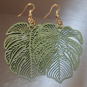 Monstera Leaf Earrings - Etsy