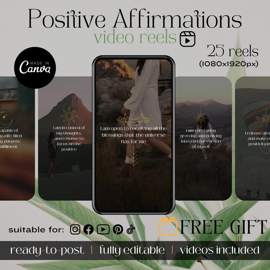 Instagram Video Reel Templates Canva, Inspirational Quote Pack ...