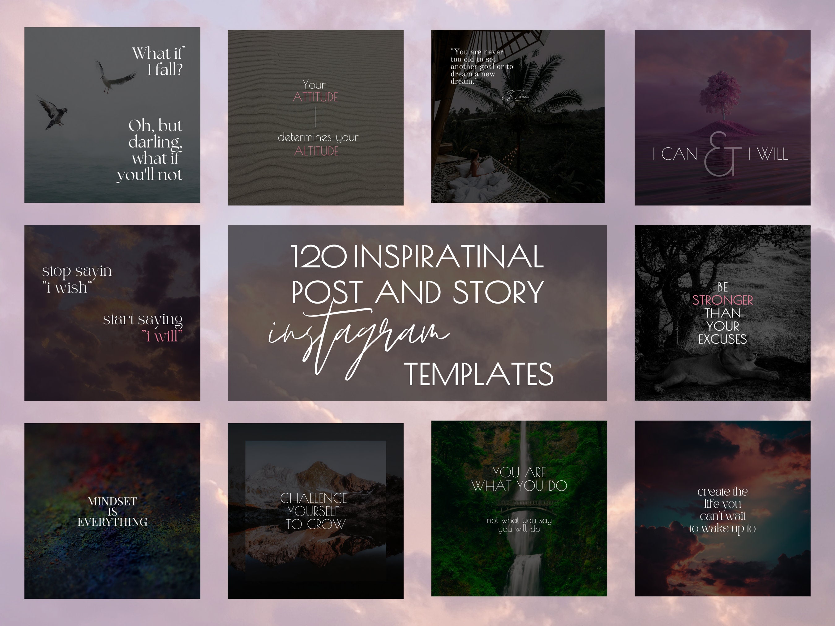 120 Inspirational Instagram Quote Templates Editable Motivational Quote ...