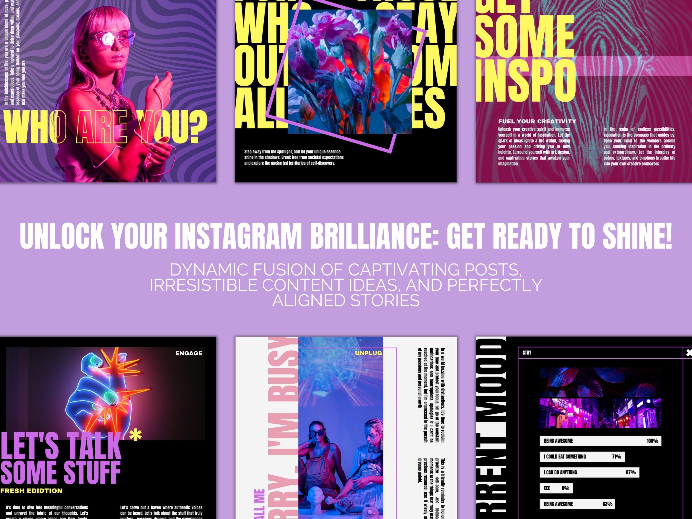 Vibrant Instagram Post and Story Templates, Eye-catching, Modern ...