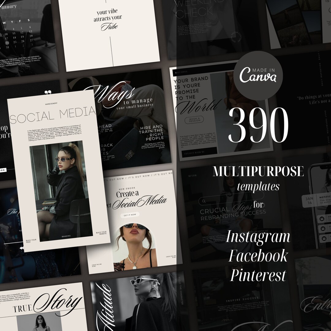 Social Media Manager Branding Kit for Coaching Instagram Template Canva ...