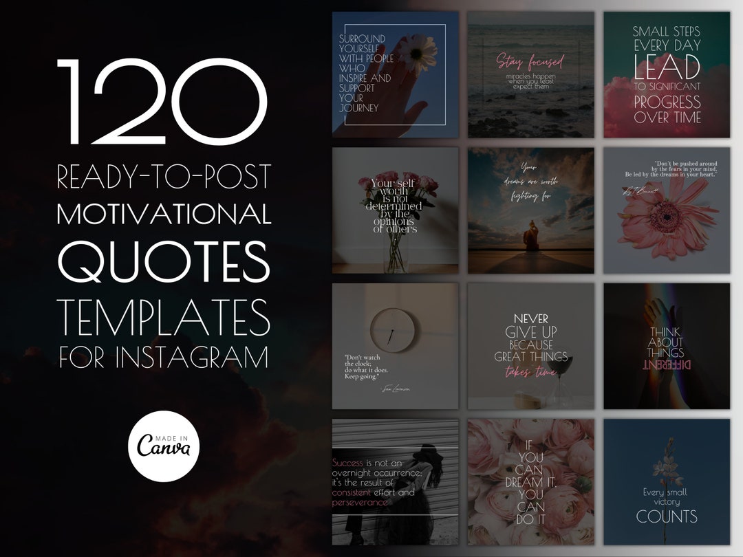 120 Inspirational Instagram Quote Templates Editable Motivational Quote ...