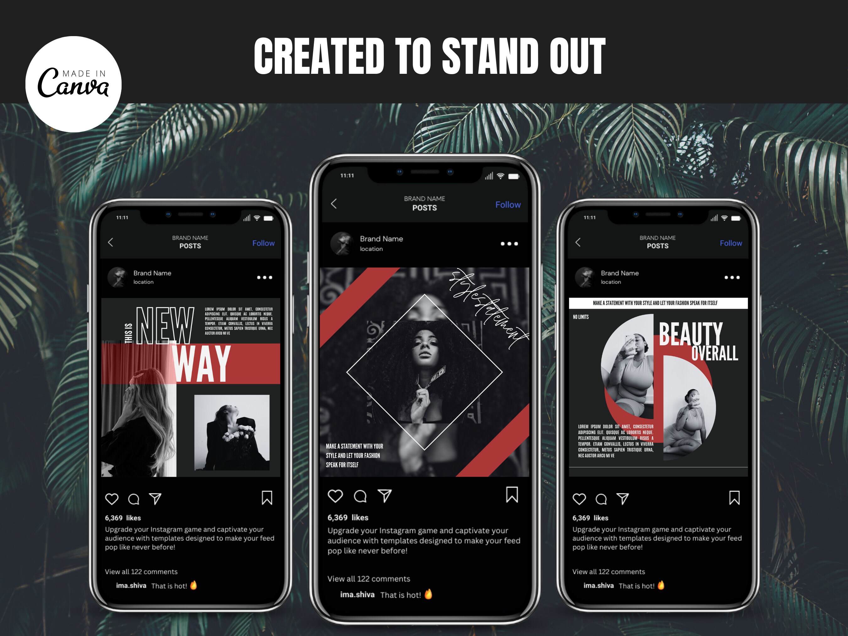 40 Bold Instagram Templates, Modern Instagram Bundle, Fashion, Design ...