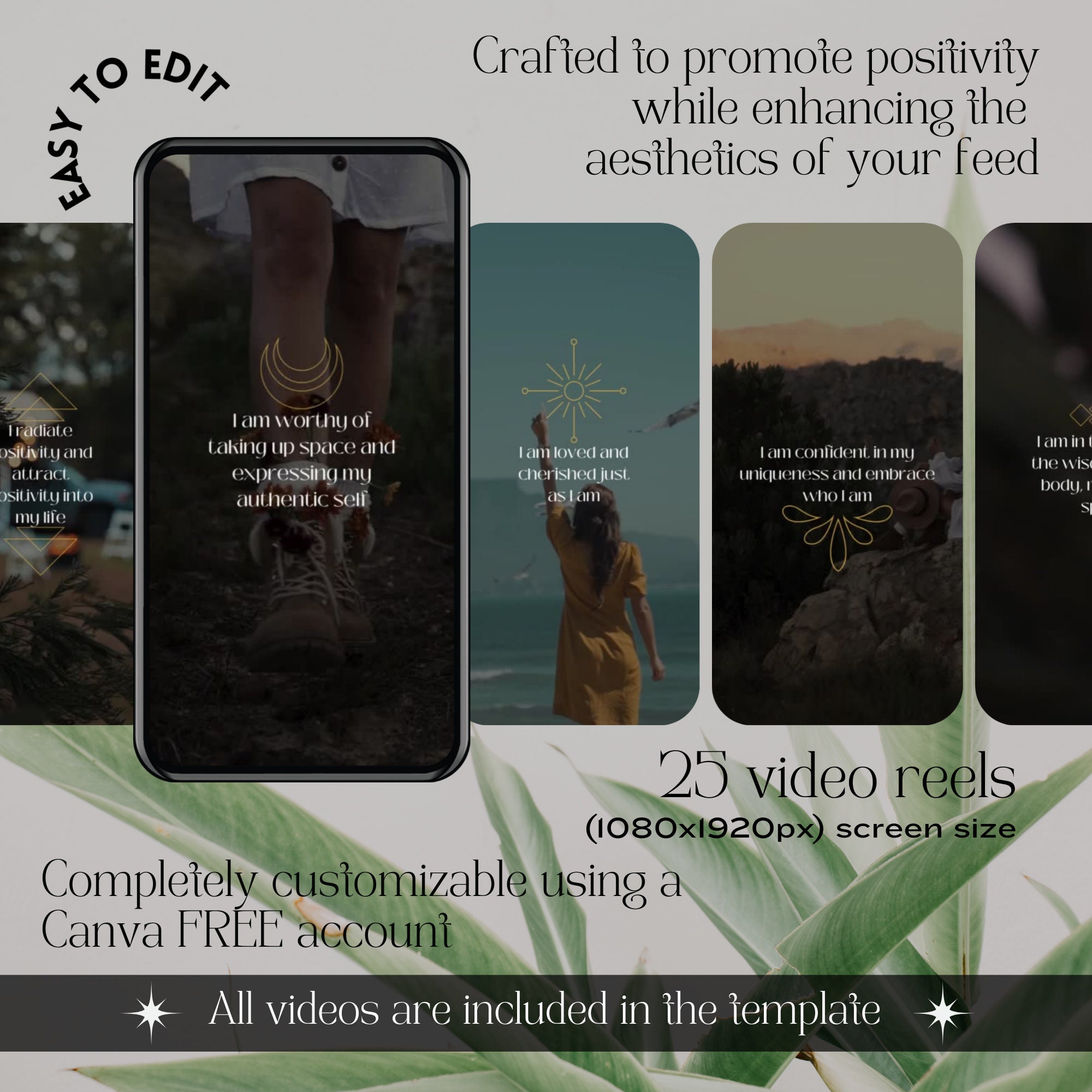 Instagram Video Reel Templates Canva, Inspirational Quote Pack ...