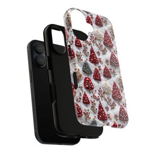 Festive Christmas Tree Phonecase Berries & Snow Patterns Christmas Gift ...