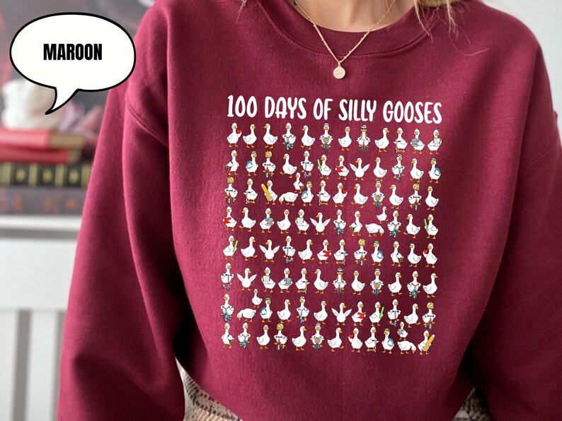 Funny Goose Kids 100 Days of School DTF Transfer, Funny 100 Silly Days ...