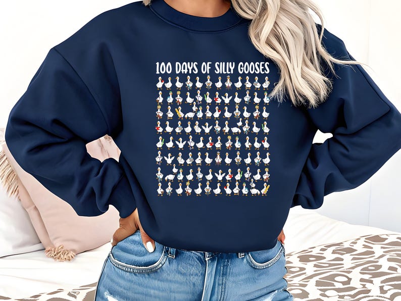 Funny Goose Kids 100 Days of School DTF Transfer, Funny 100 Silly Days ...