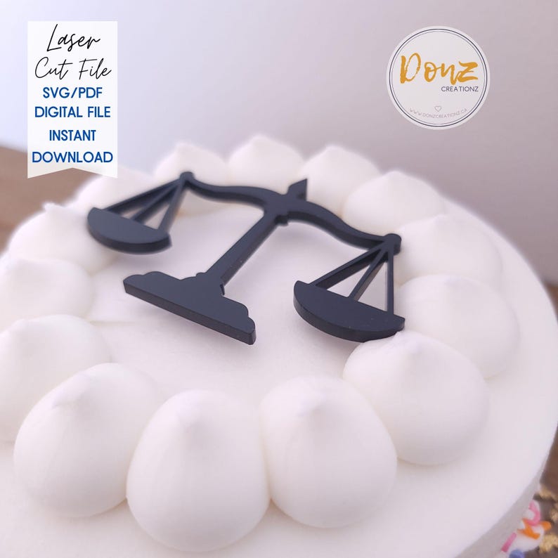 DIGITAL FILE! Scales of Justice Cake Charm | Cake Plaque | Graduation ...