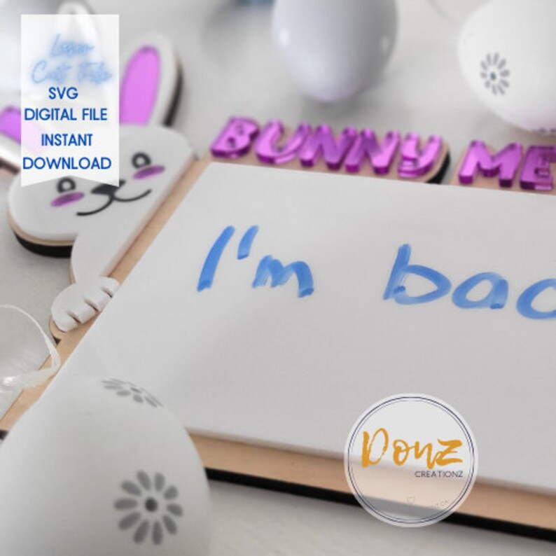 DIGITAL FILE |SVG| Easter Bunny Dry Erase Message Board | Acrylic ...