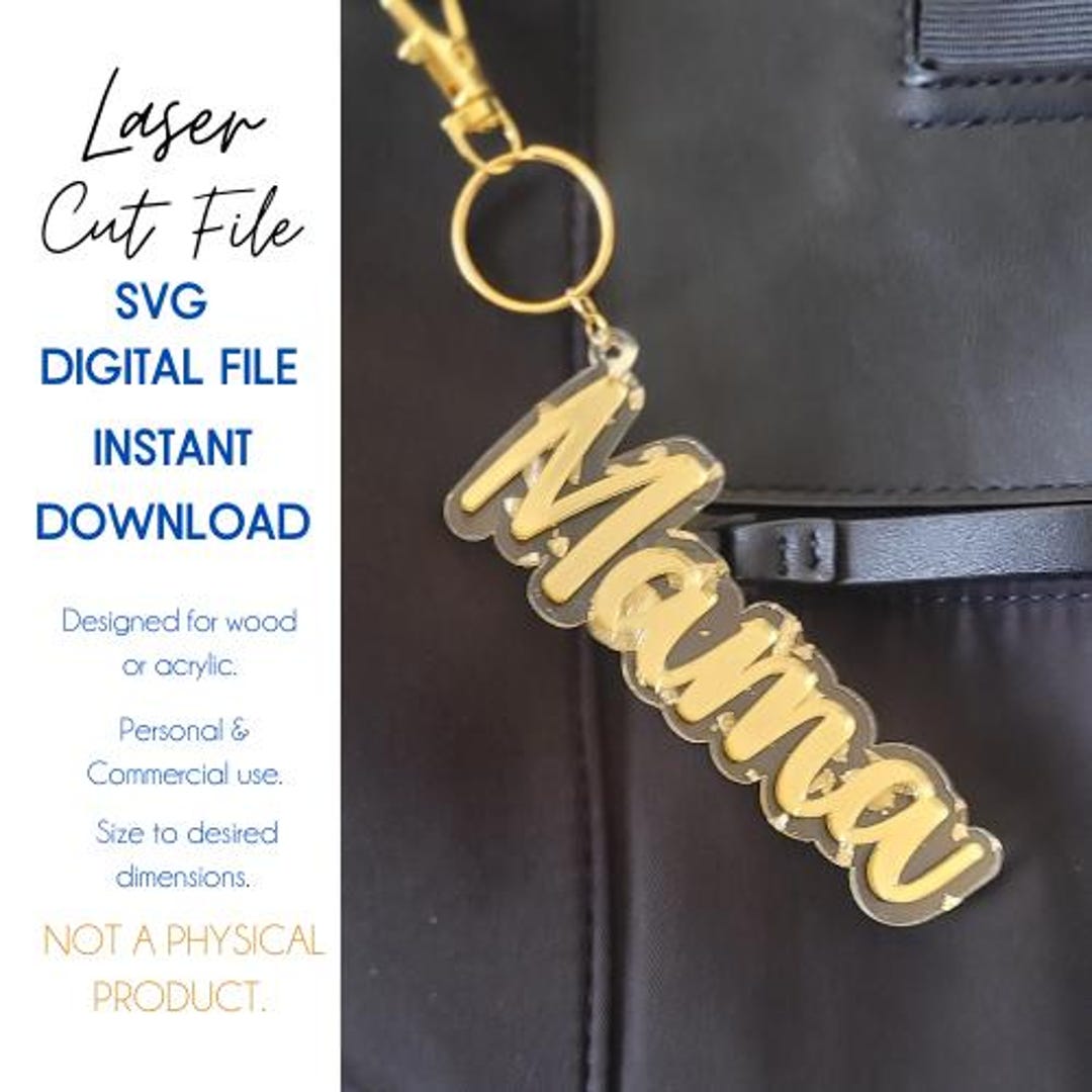 DIGITAL FILE Mama Keychain Svg for Laser Cutting Mother's Day New Mom ...