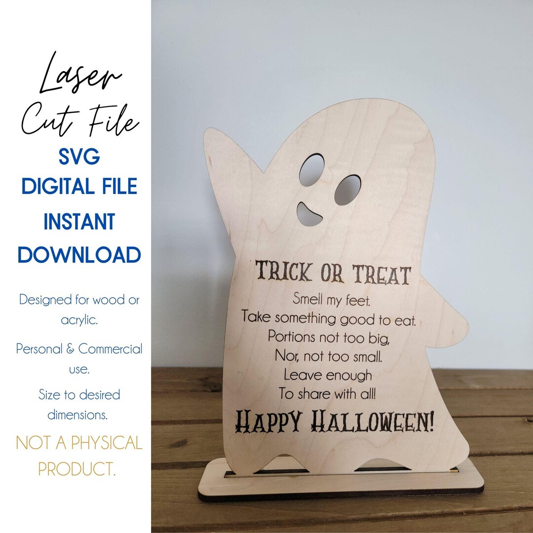 DIGITAL FILE | Halloween Ghost Standing Sign | Trick or Treat | Help ...