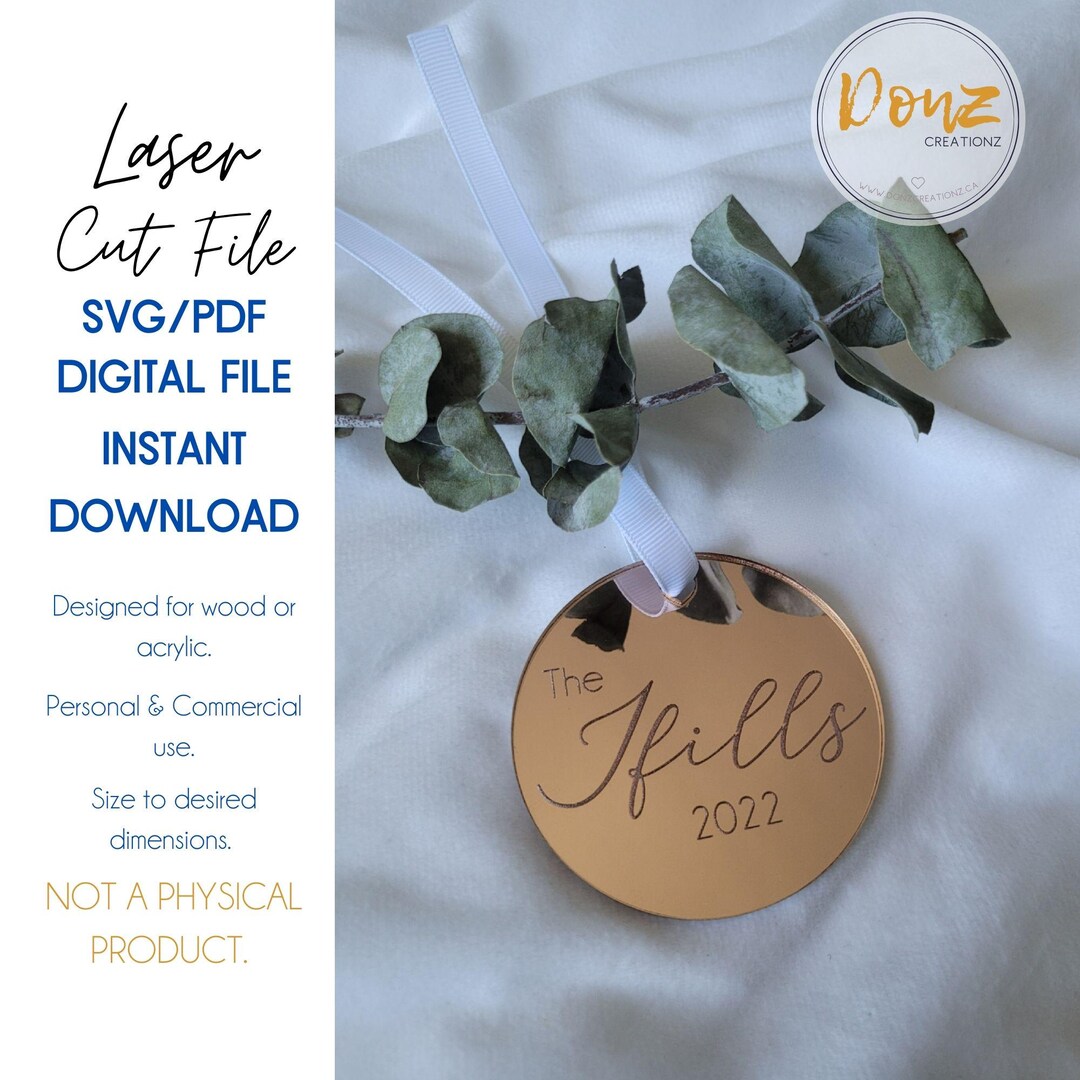 Heart Cutout Circle Tag Laser File: Ornament, Gift Tag (SVG/PDF) - Etsy