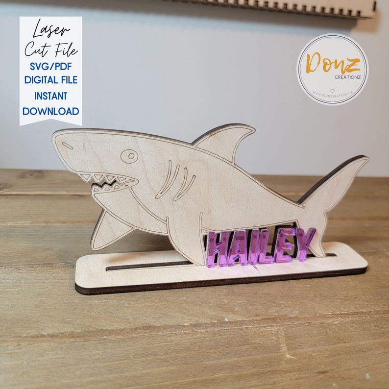 Shark Desk Sign Laser Cut File SVG (digital Download) - Etsy