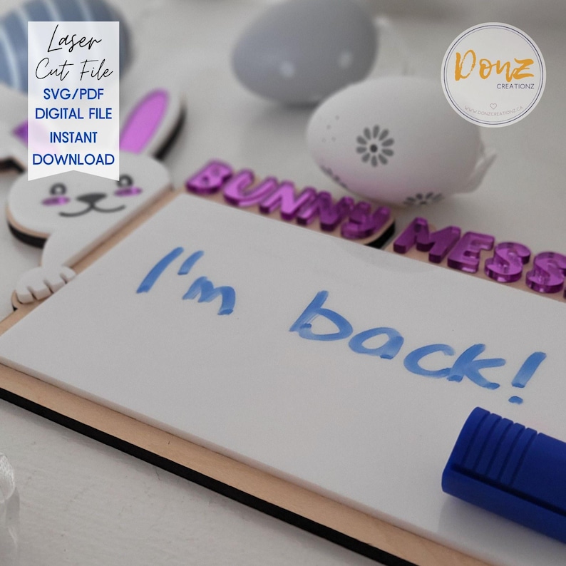 DIGITAL FILE |SVG| Easter Bunny Dry Erase Message Board | Acrylic ...