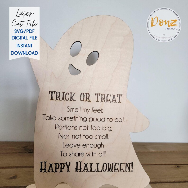 DIGITAL FILE | Halloween Ghost Standing Sign | Trick or Treat | Help ...