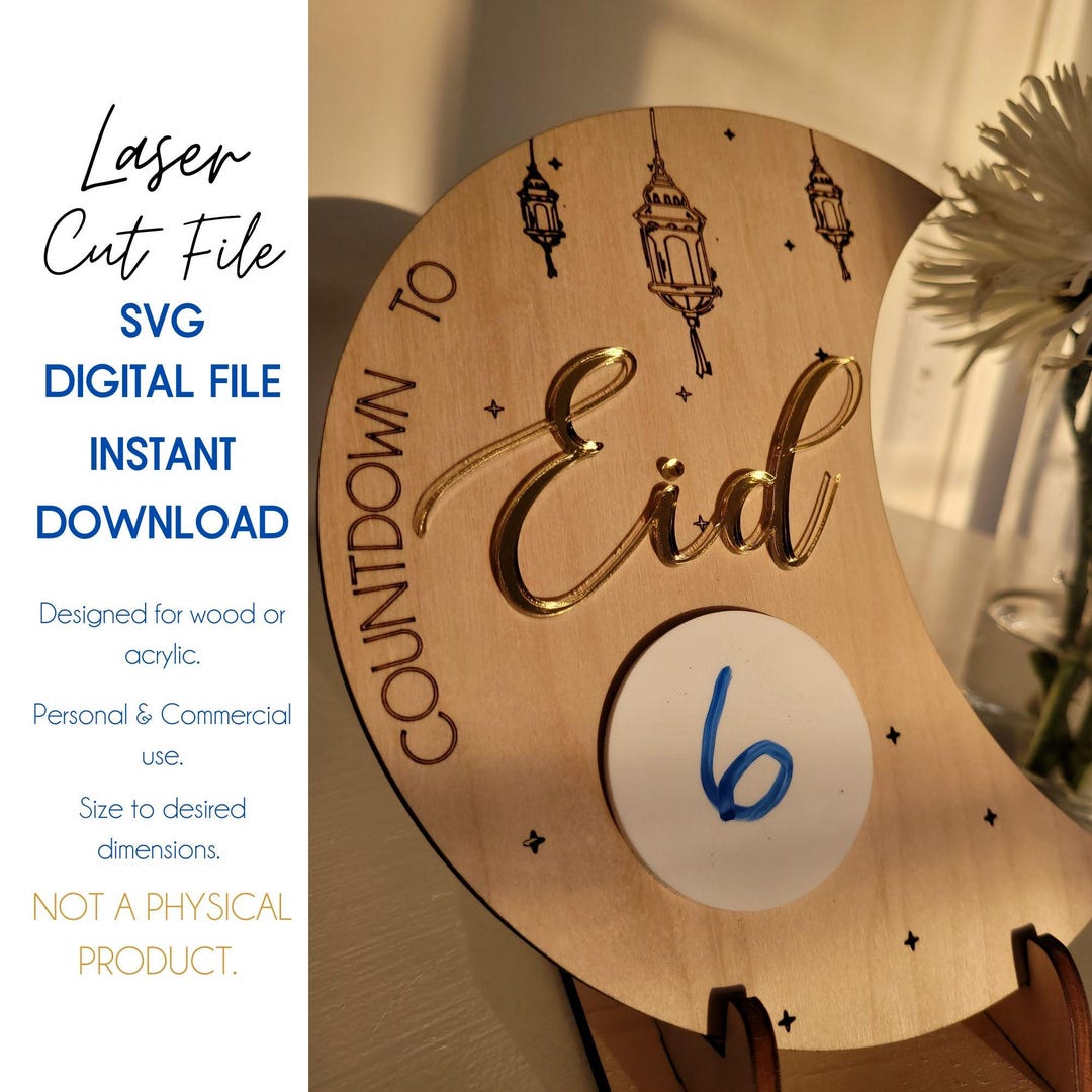 DIGITAL FILE |SVG| Countdown to Eid Dry-erase Sign | Acrylic | Wood ...