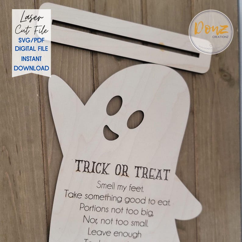 DIGITAL FILE | Halloween Ghost Standing Sign | Trick or Treat | Help ...