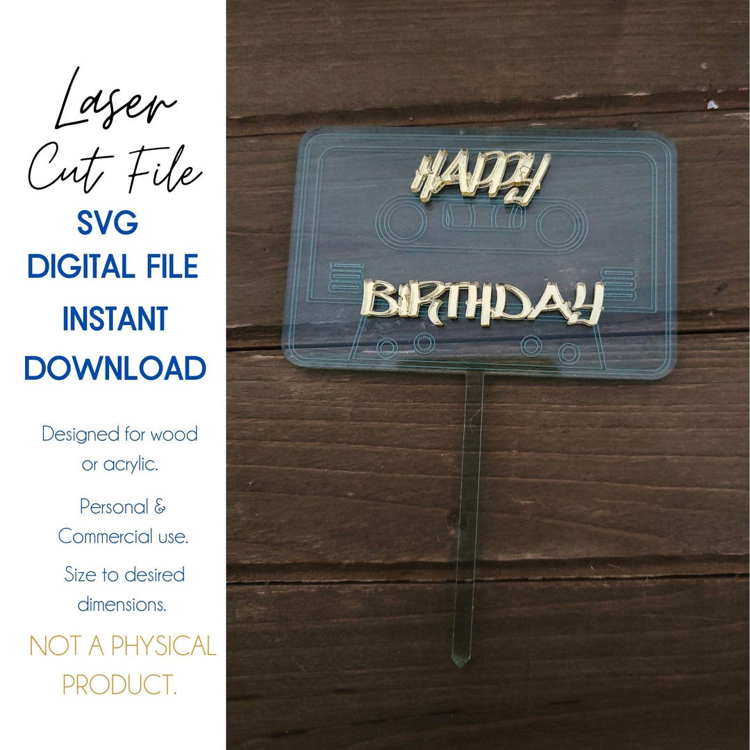 DIGITAL FILE 90s Cassette Tape Cake Topper | I Love 90s |retro Themed ...