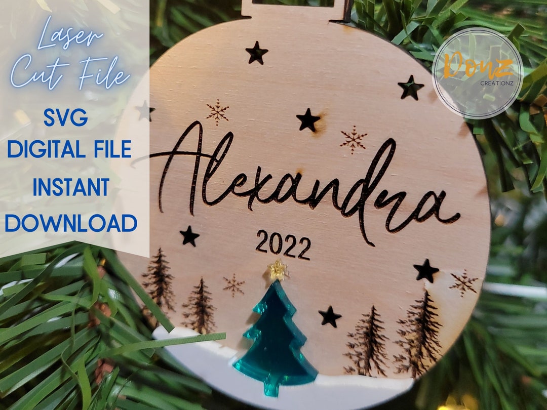 DIGITAL FILE! Christmas Snow Bauble| 3D Ornament| Acrylic | Wood ...