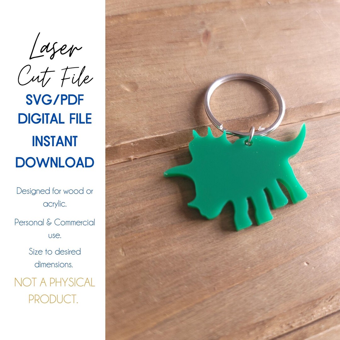 LASER DIGITAL FILE! Dinosaur Keychain Bag Tag Keychain | Dino Lover ...