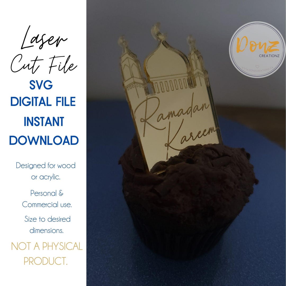 DIGITAL FILE | Acrylic Majid Cupcake Topper | Cake | Decoration | Laser ...