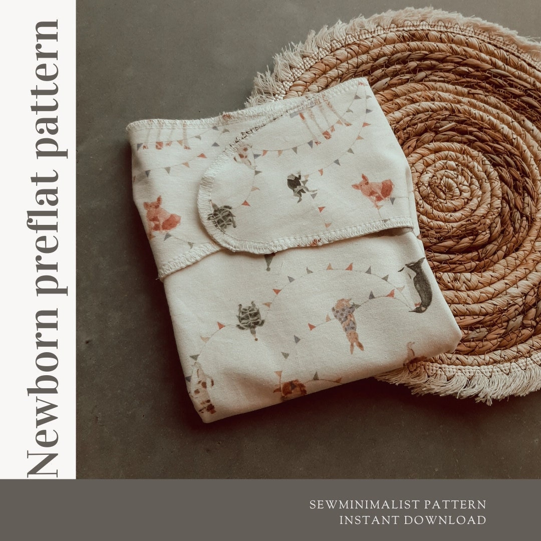 Newborn Preflat Cloth Diaper Pattern Prefold Fitted Nappy Eco Sewing ...