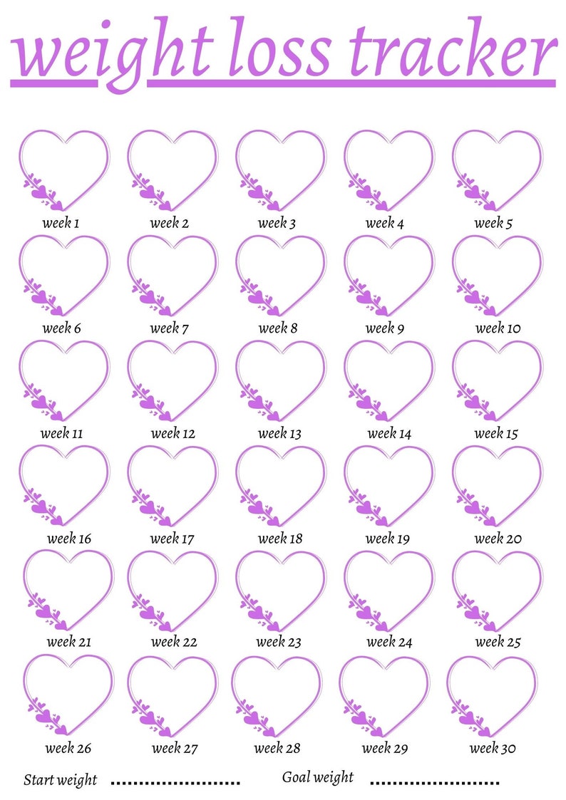 Weight Loss Tracker Digital Download Instant Download - Etsy