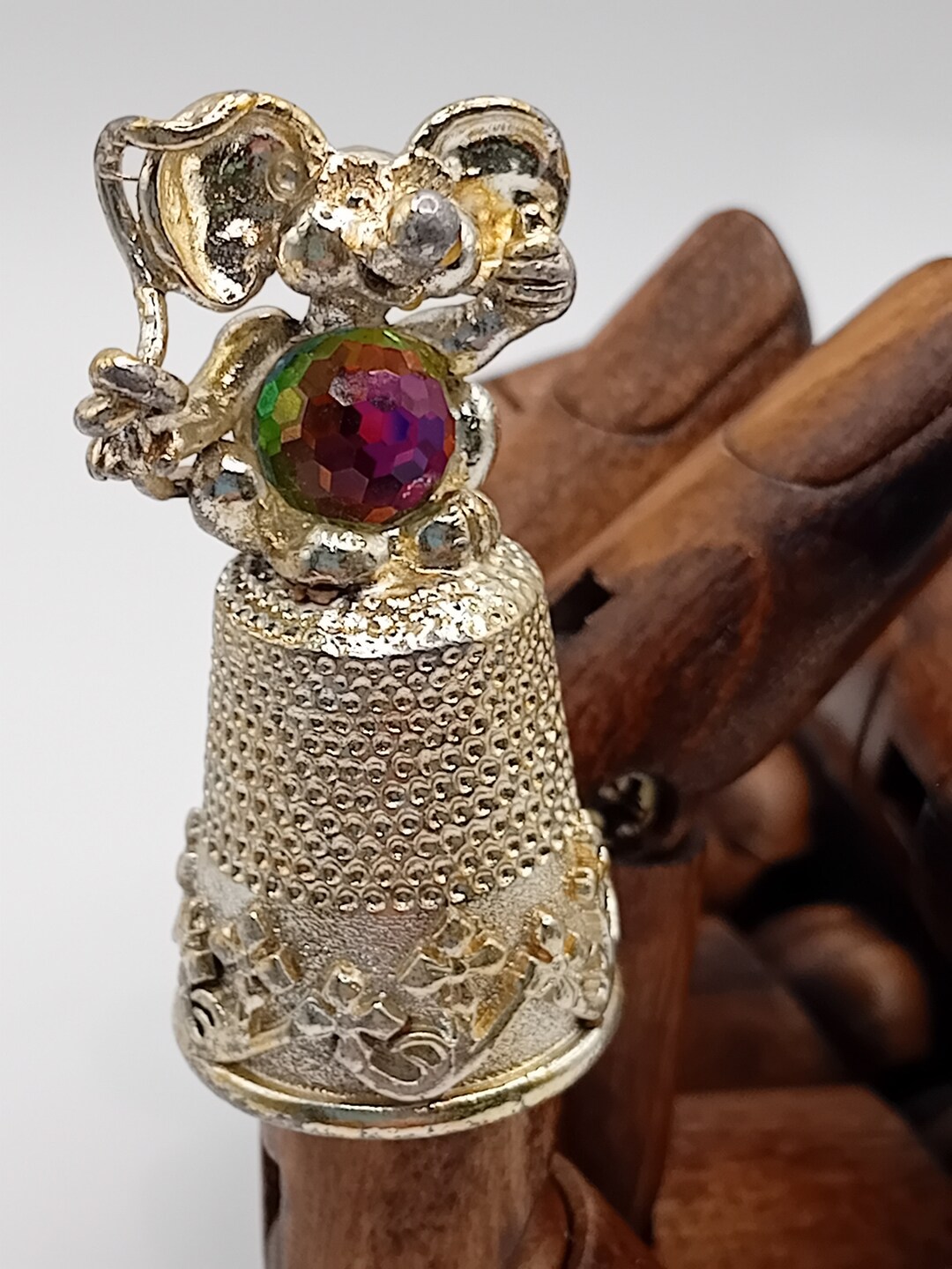 Silver and Crystal Character Collectable Thimble- Mouse A/F - Etsy