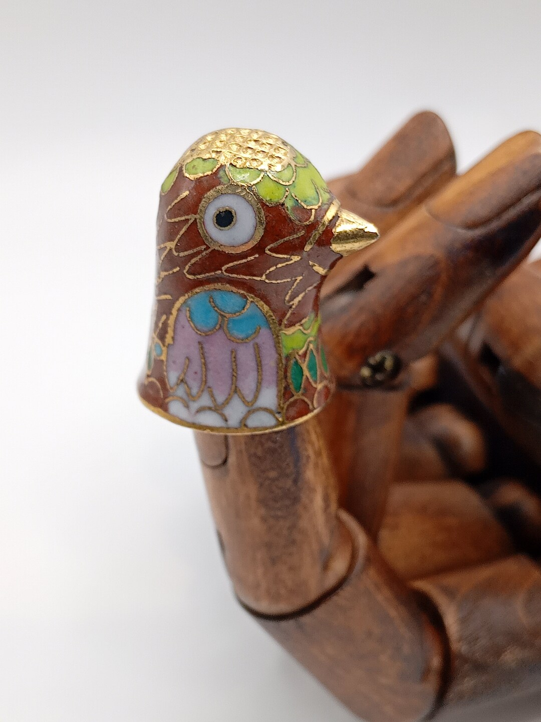 Cloisonné and Enamel Birds Head Thimble - Etsy