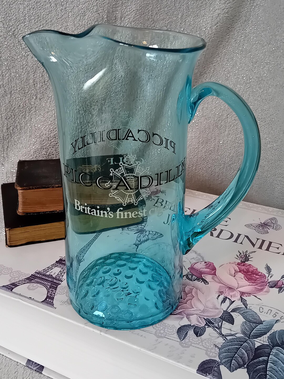 Vintage Aqua Colour Glass Water Jug. 1960s/70s - Etsy
