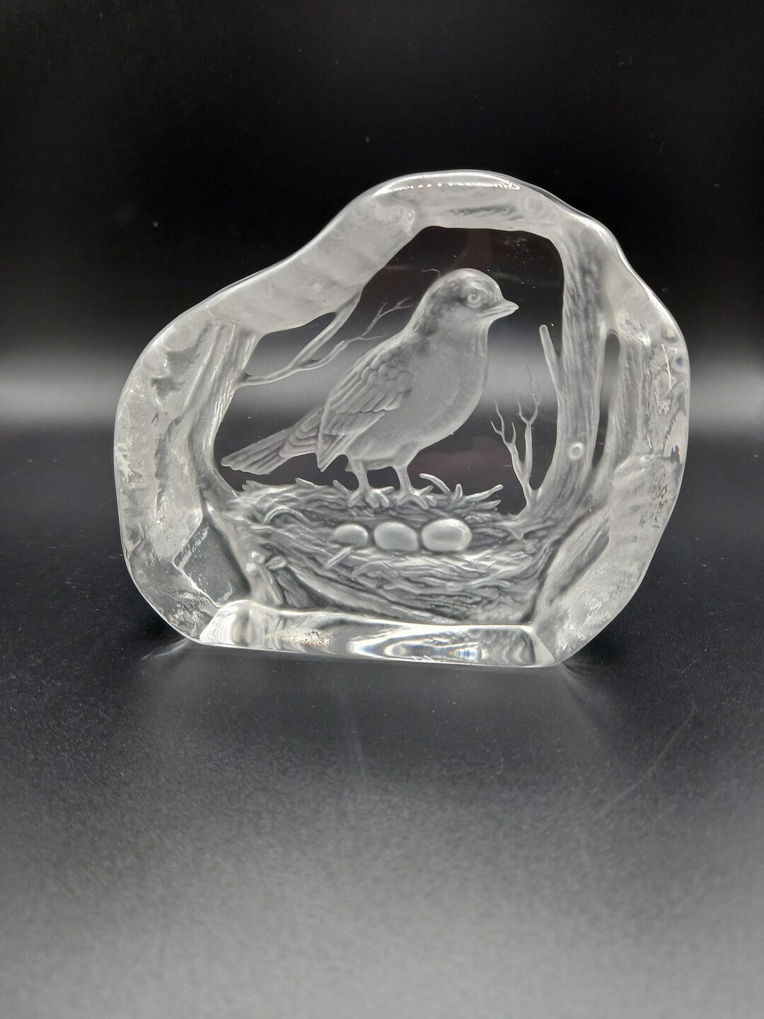 Capredoni Darlington Crystal Robin on Nest Paperweight - Etsy