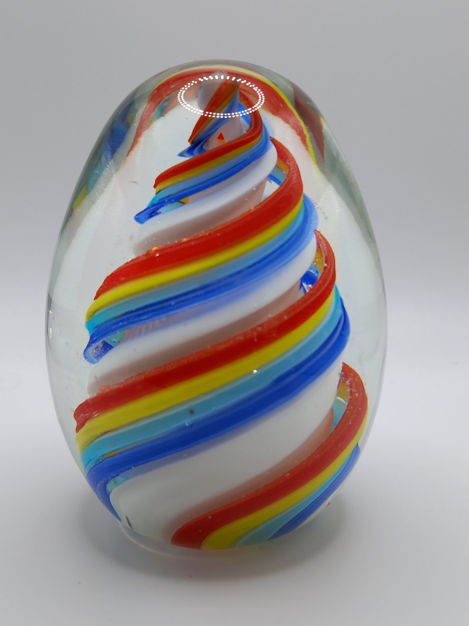Beautiful Large Candy Striped Egg Shaped Paperweight - Etsy