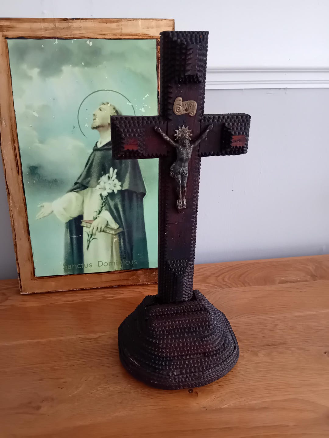 Antique Tramp Art Crucifix/ Corpus Christi - Etsy